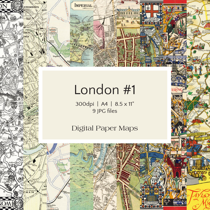 London #1 Digital Paper Maps – Colourfind